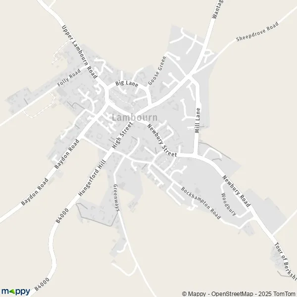 Map Lambourn: map of Lambourn, West Berkshire RG17 8 and practical ...
