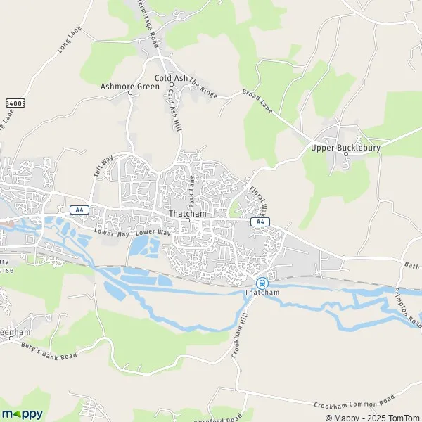 Map Thatcham: map of Thatcham, West Berkshire RG19 3 and practical ...