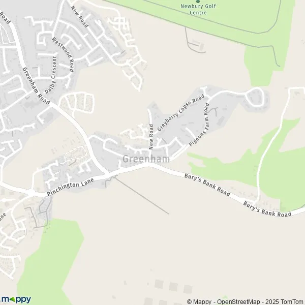 Map Greenham: map of Greenham, West Berkshire RG19 8 and practical ...