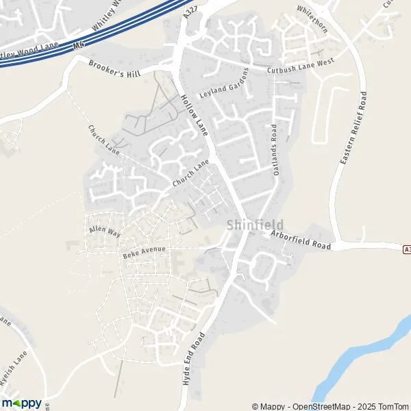 Map Shinfield: map of Shinfield, Wokingham RG2 9 and practical information
