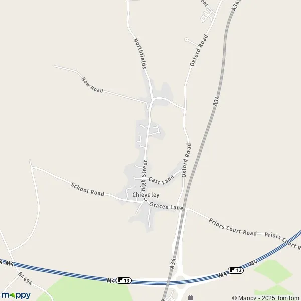 Map Chieveley: map of Chieveley, West Berkshire RG20 8 and practical ...