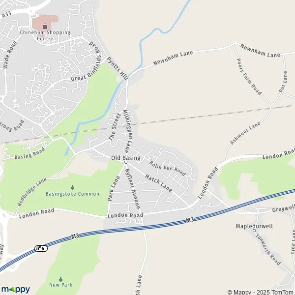 Map Old Basing: map of Old Basing, Basingstoke and Deane RG24 7 and ...