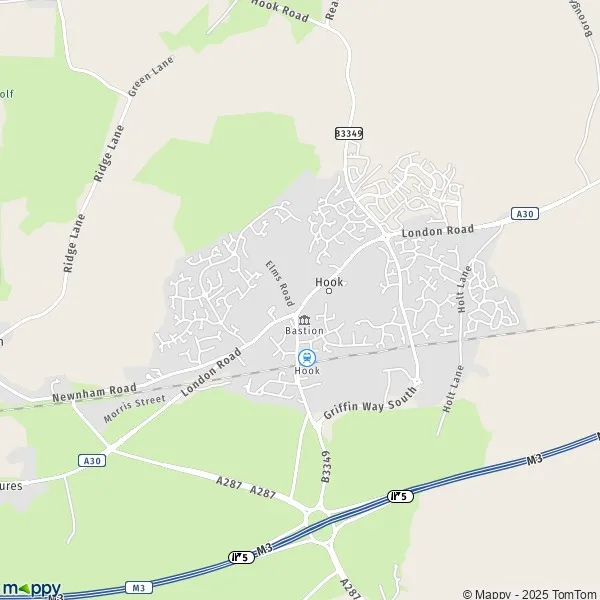 Map Hook: map of Hook, Hart RG27 9 and practical information