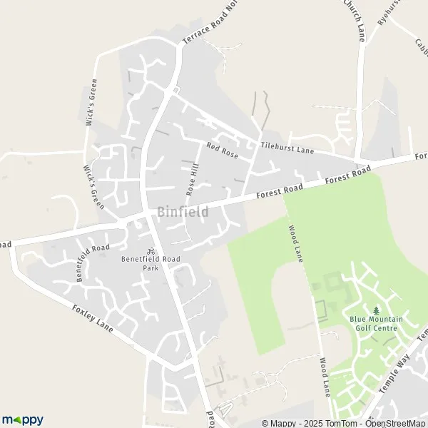 Map Binfield: map of Binfield, Bracknell Forest RG42 4 and practical ...