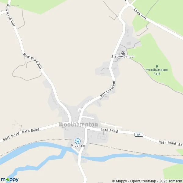 Map Woolhampton: map of Woolhampton, West Berkshire RG7 5 and practical ...