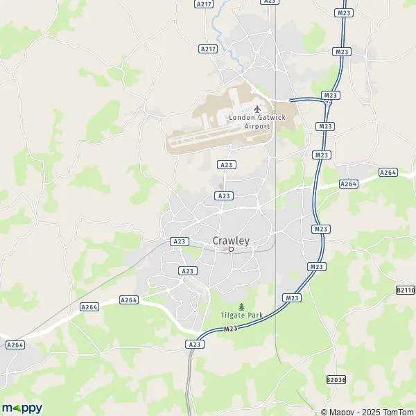 Map Crawley: map of Crawley (RH10 4) and practical information