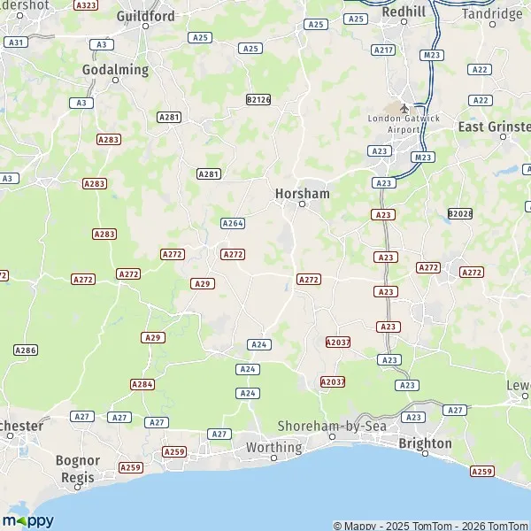 Map Horsham: map of Horsham (RH12 2) and practical information