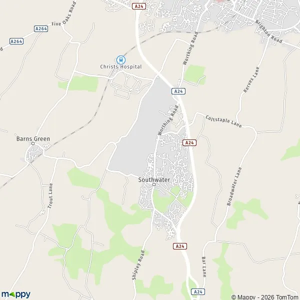 Map Southwater: map of Southwater, Horsham RH13 9 and practical information