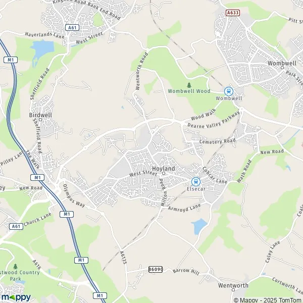 Map Hoyland: map of Hoyland, Barnsley S74 9 and practical information