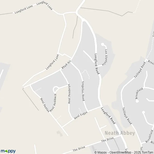 Map Neath Abbey: map of Neath Abbey, Neath Port Talbot SA10 7 and ...