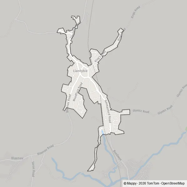 Map Llandybie: map of Llandybie, Carmarthenshire SA18 3 and practical ...