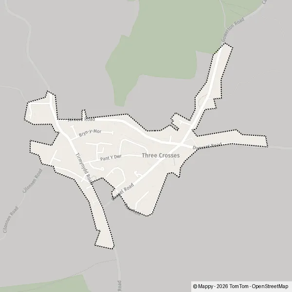 Map Three Crosses: map of Three Crosses, Swansea SA4 3 and practical ...