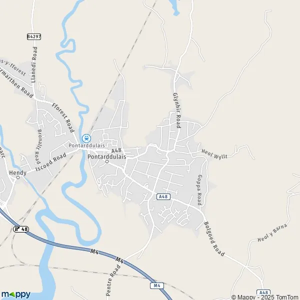 Map Pontarddulais: map of Pontarddulais, Swansea SA4 8 and practical ...