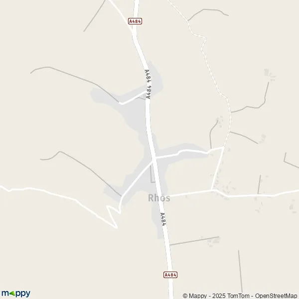 Map Rhos: map of Rhos, Carmarthenshire SA44 5 and practical information