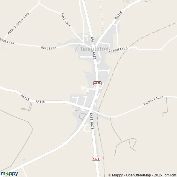 Map Templeton: map of Templeton, Pembrokeshire SA67 8 and practical ...