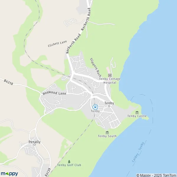 Map Tenby: map of Tenby, Pembrokeshire SA70 7 and practical information