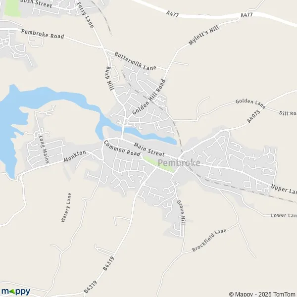 Map Pembroke: map of Pembroke, Pembrokeshire SA71 4 and practical ...