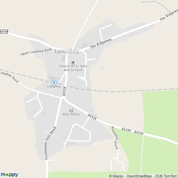 Map Lamphey: map of Lamphey, Pembrokeshire SA71 5 and practical information