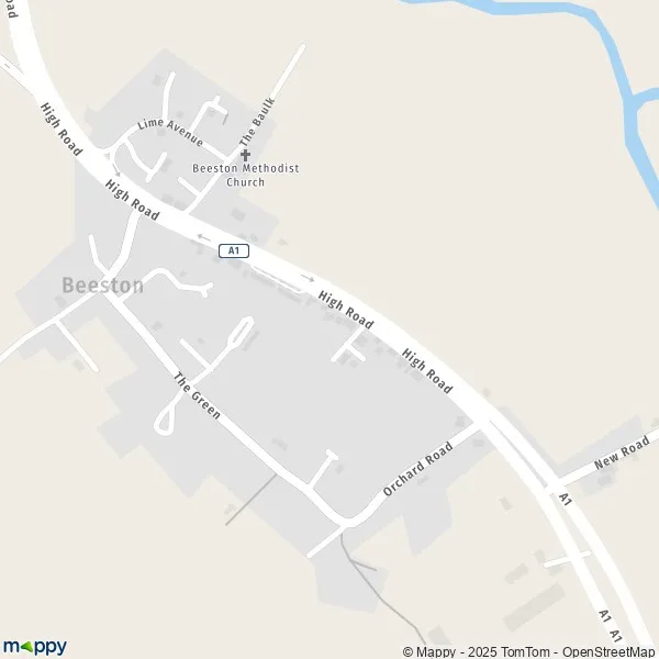 Map Beeston: map of Beeston, Central Bedfordshire SG19 1 and practical ...