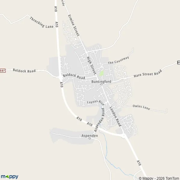 Map Buntingford: map of Buntingford, East Hertfordshire SG9 9 and ...