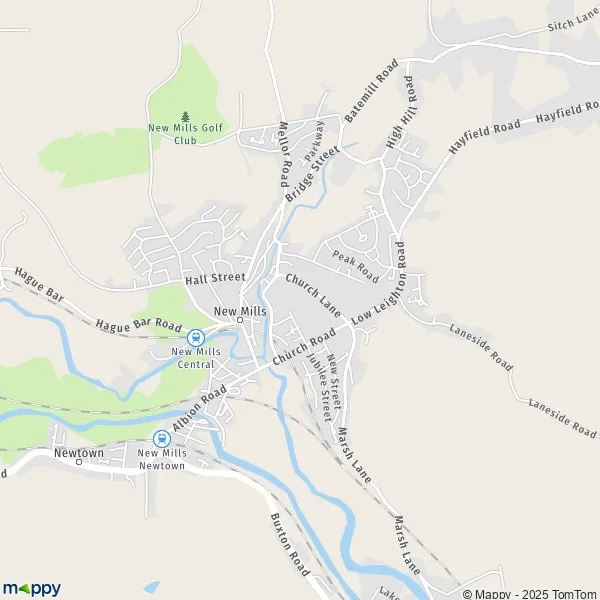 Map New Mills: map of New Mills, High Peak SK22 4 and practical information