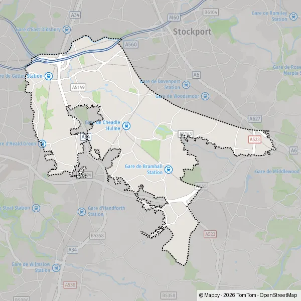 Map Cheadle: map of Cheadle, Stockport SK8 2 and practical information