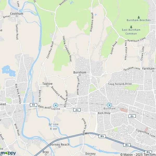 Map Burnham: map of Burnham, Buckinghamshire SL1 7 and practical ...