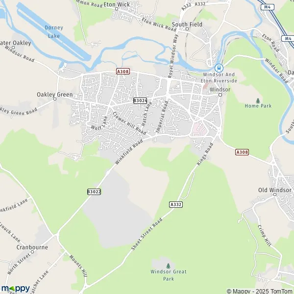 Map Windsor: map of Windsor, Windsor and Maidenhead SL4 1 and practical ...