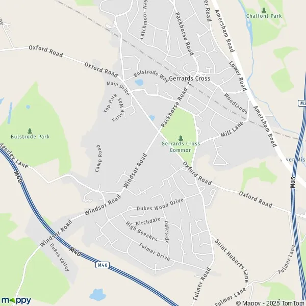 Map Gerrards Cross: map of Gerrards Cross, Buckinghamshire SL9 8 and ...