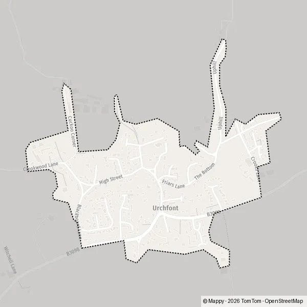 Map Urchfont: map of Urchfont, Wiltshire SN10 4 and practical information