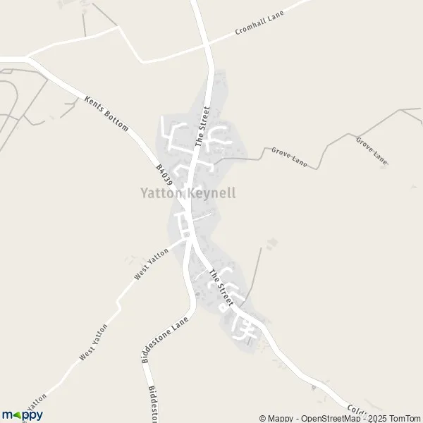 Map Yatton Keynell: map of Yatton Keynell, Wiltshire SN14 7 and ...