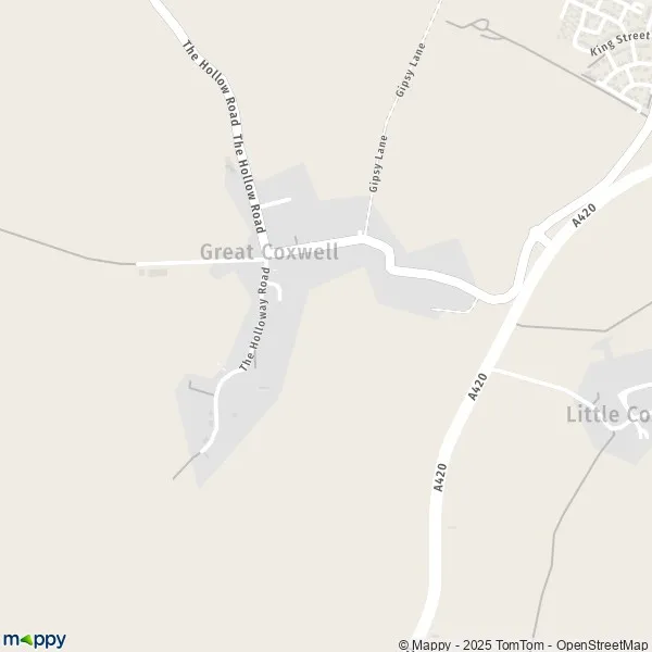 Map Great Coxwell: map of Great Coxwell, Vale of White Horse SN7 7 and ...