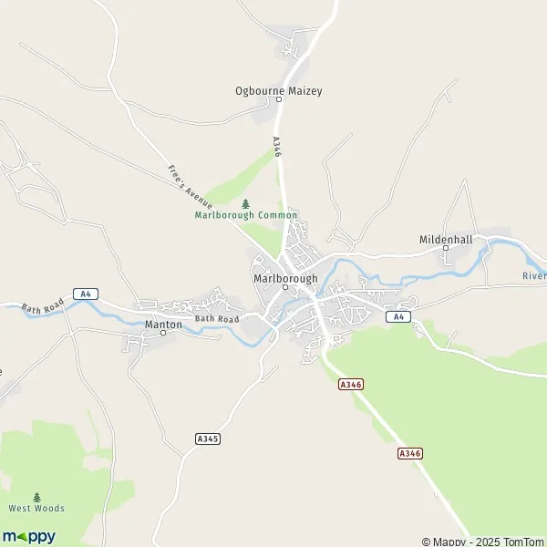 Map Marlborough: map of Marlborough, Wiltshire SN8 1 and practical ...