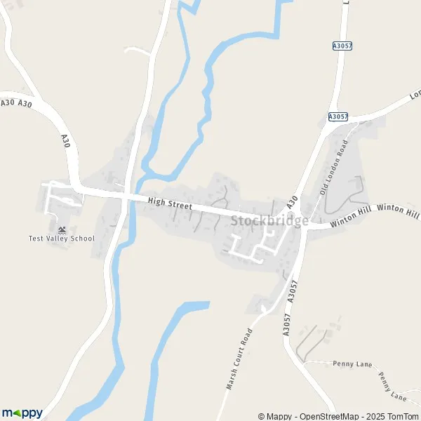 Map Stockbridge: map of Stockbridge, Test Valley SO20 6 and practical ...