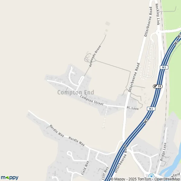 Map Compton End: map of Compton End, Winchester SO21 2 and practical ...