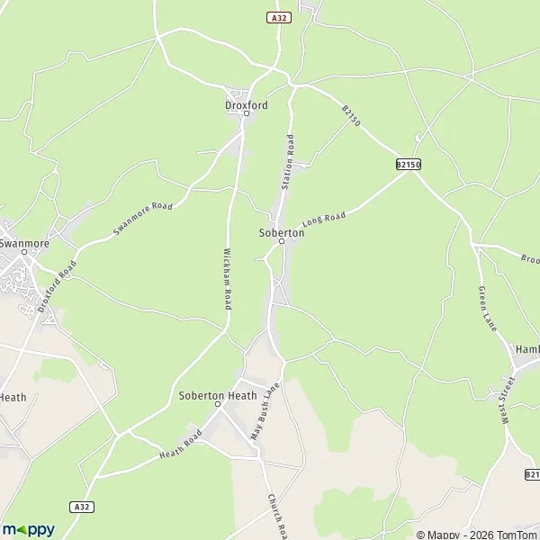 Map Soberton: map of Soberton, Winchester SO32 3 and practical information