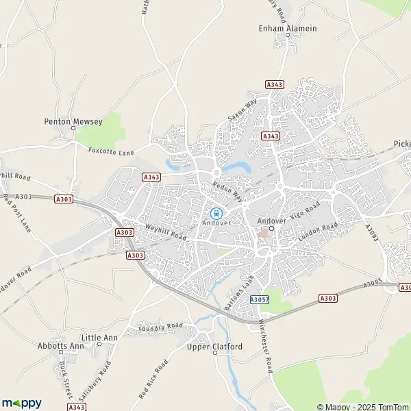 Map Andover: map of Andover, Test Valley SP10 1 and practical information
