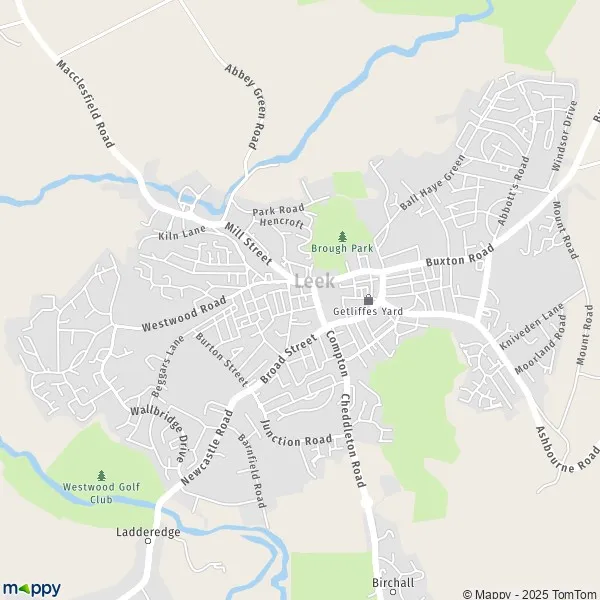 Map Leek: map of Leek, Staffordshire Moorlands ST13 5 and practical ...