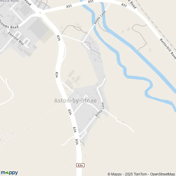 Map Aston-by-Stone: map of Aston-by-Stone, Stafford ST15 0 and ...
