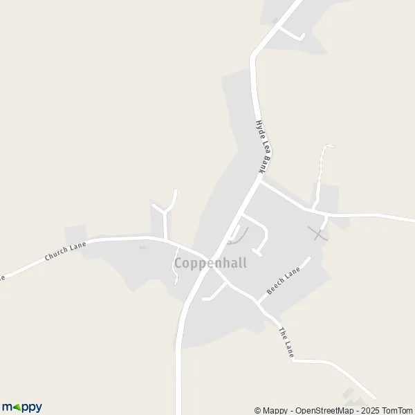 Map Coppenhall: map of Coppenhall, South Staffordshire ST18 9 and ...
