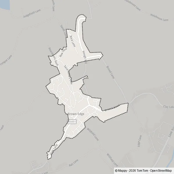 Map Brown Edge: map of Brown Edge, Staffordshire Moorlands ST6 8 and ...