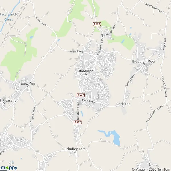 Map Biddulph: map of Biddulph, Staffordshire Moorlands ST8 6 and ...