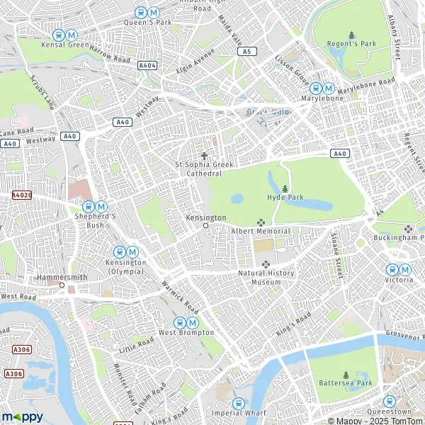 Map Kensington and Chelsea: map of Kensington and Chelsea (SW5 9JX) and ...