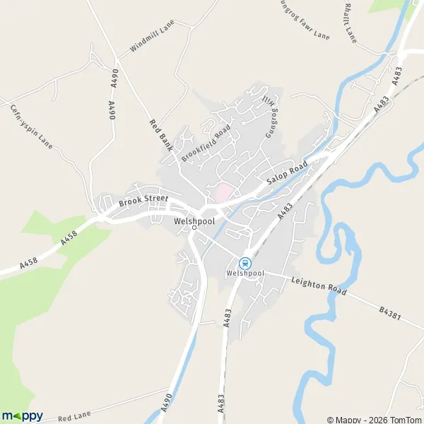 Map Welshpool: map of Welshpool, Powys SY21 7 and practical information