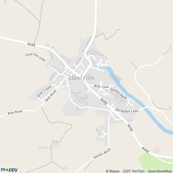Map Llanfyllin: map of Llanfyllin, Powys SY22 5 and practical information