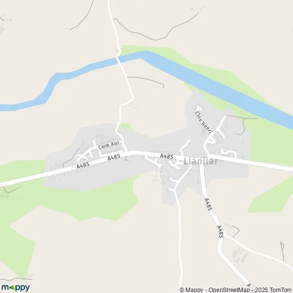 Map Llanilar: map of Llanilar, Ceredigion SY23 4 and practical information