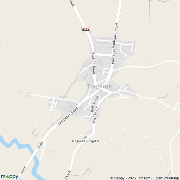 Map Tregaron: map of Tregaron, Ceredigion SY25 6 and practical information