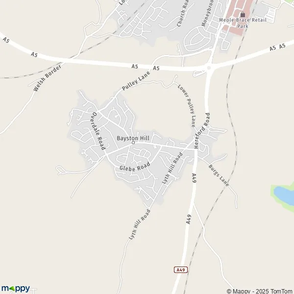 Map Bayston Hill: map of Bayston Hill, Shropshire SY3 0 and practical ...