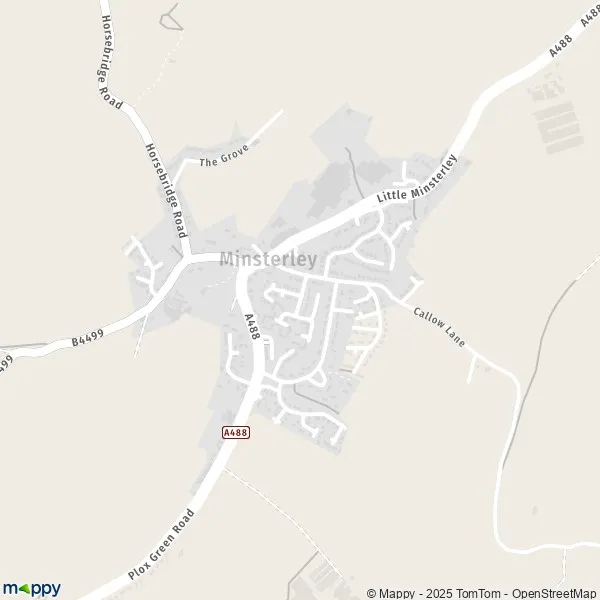 Map Minsterley: map of Minsterley, Shropshire SY5 0 and practical ...