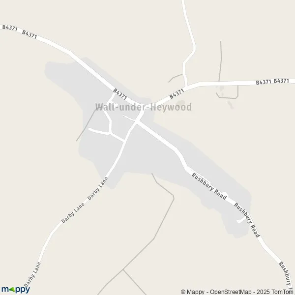 Map Wall under Heywood: map of Wall under Heywood, Shropshire SY6 7 and ...